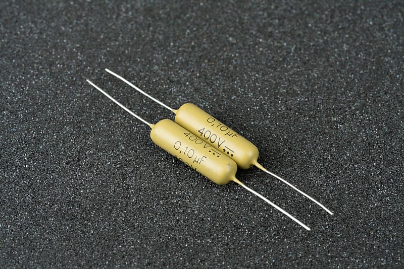 Mullard NOS Mustard Capacitors 0.10uf 400V 2PCS. | Reverb