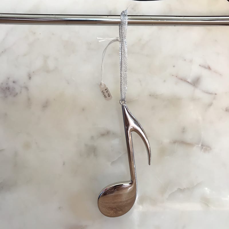 Eighth Note Ornament (Silver) | Reverb