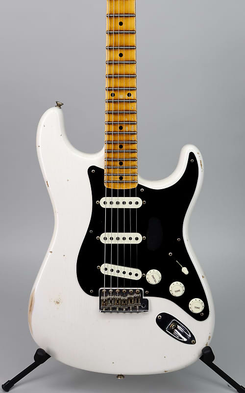 Used 2019 Fender Custom Shop Ancho Poblano Strat Relic White | Reverb