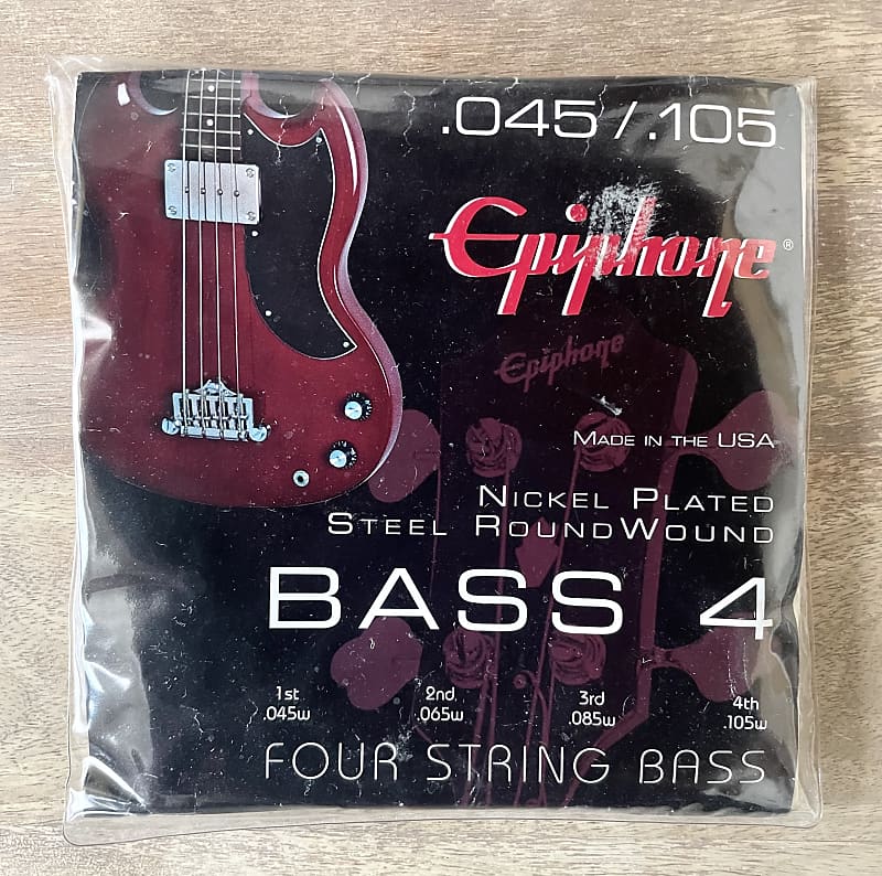 Epiphone Four String Bass Strings .045 / .105 Nickel Plated | Reverb