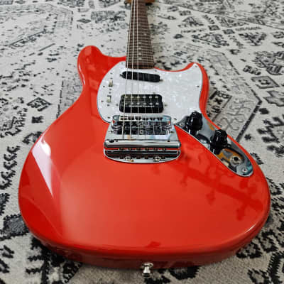 Fender MG-69 Neck/Warmoth Mustang Body Fiesta Red Kurt Cobain | Reverb