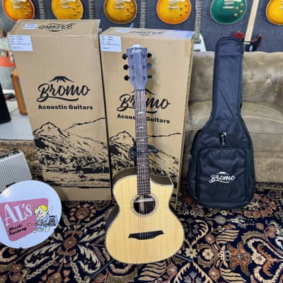 BROMO Guitars BAR5CE ( ALL SOLID ) Spruce Top Amara Ebony | Reverb