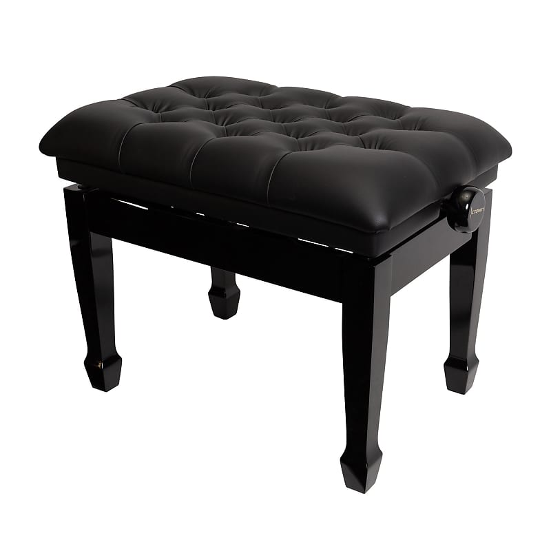 Crown Deluxe Padded Adjustable Height Piano Stool (Black) | Reverb