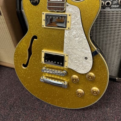 Waterstone Les Paul semi-hollow body set neck gold sparkle | Reverb