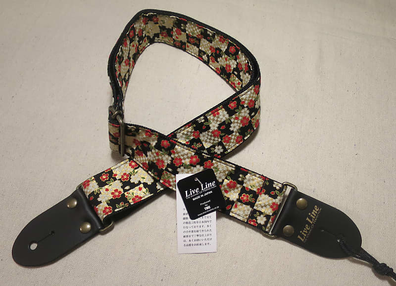 Live Line "Cherry Blossom" Handmade Designer Guitar Strap, | Reverb