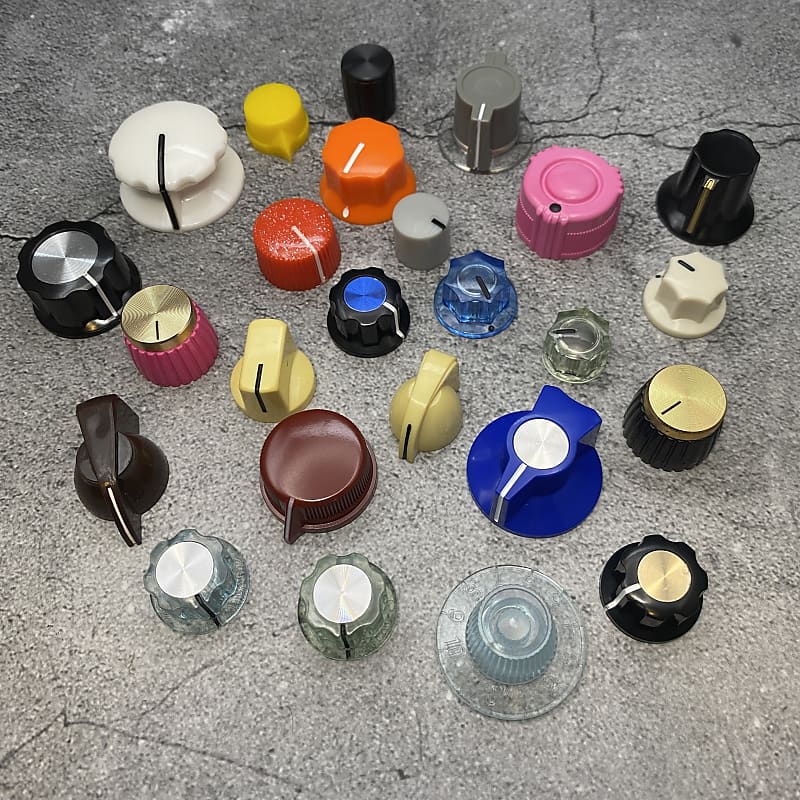 25 Pc Lot of Misc Mix Pedal & Guitar Amp Knob Knobs - Lot | Reverb