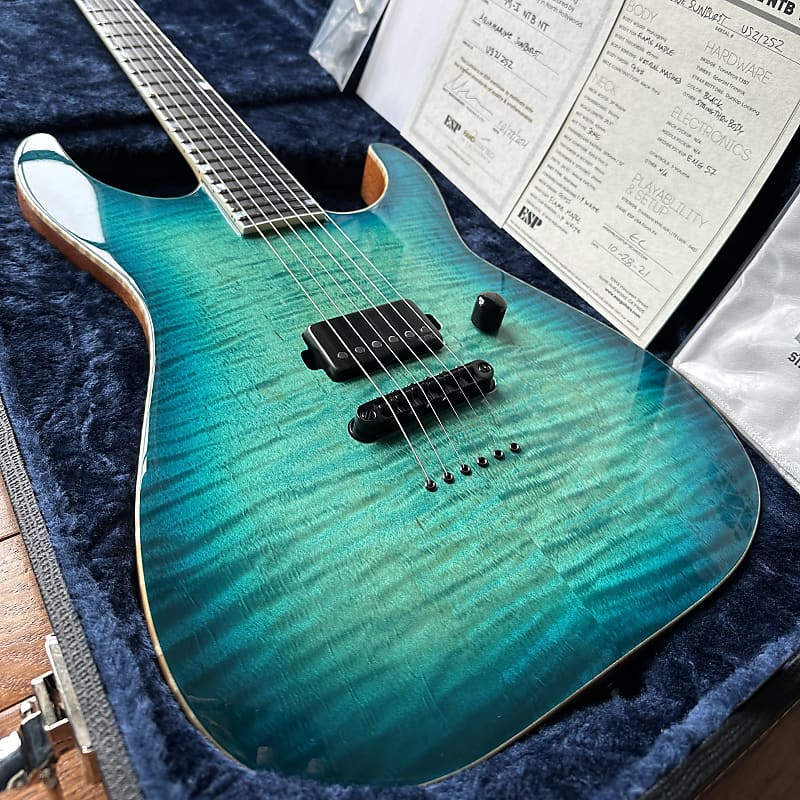 2021 ESP M-I NTB NT - Aquamarine Sunburst | Reverb