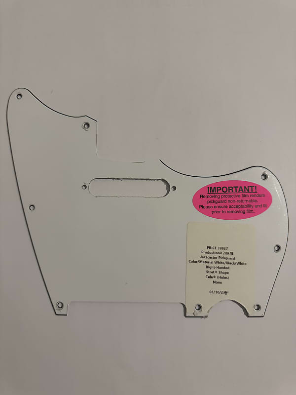 Warmoth Offset Telecaster Pickguard - White/Black/White | Reverb