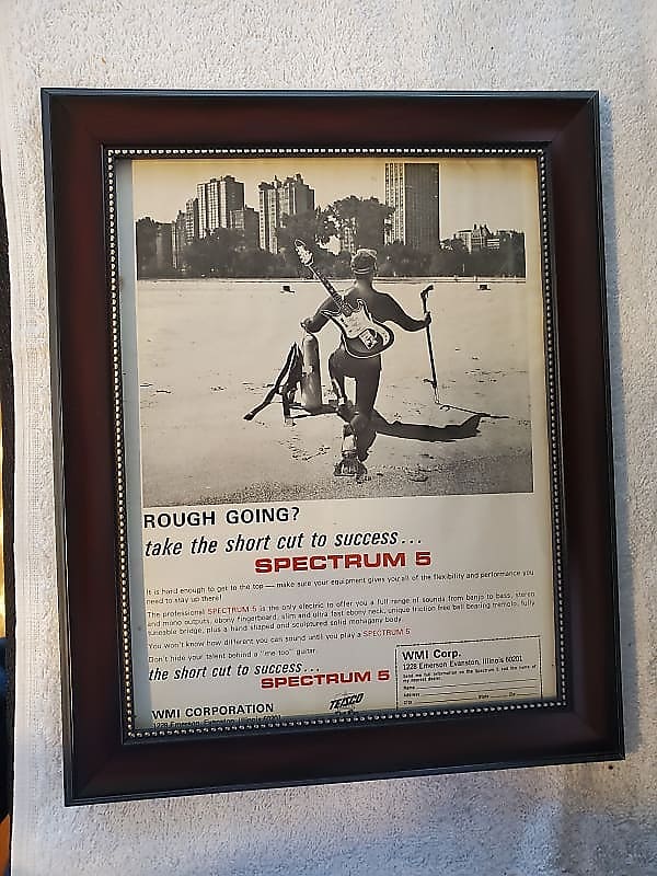 1966 Teisco Guitars Color Promotional Ad Framed Spectrum 5 | Reverb