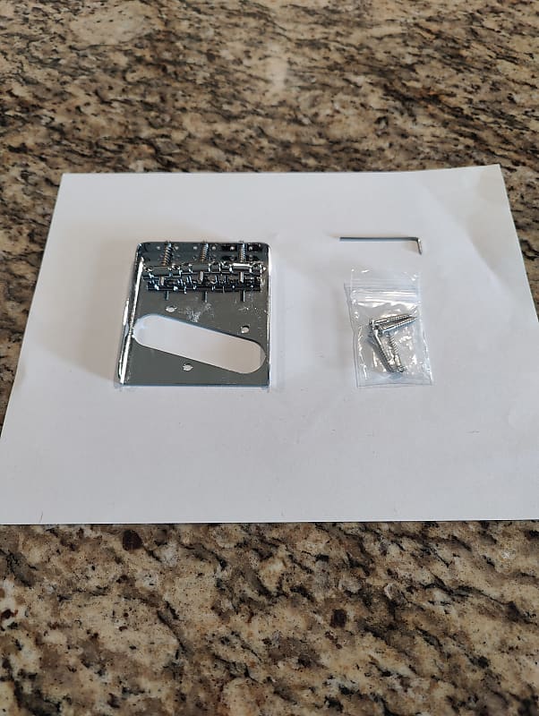 Squier Telecaster Bridge 4 Hole 3 Saddle Uncompensated | Reverb Squier Telecaster Bridge 4 Hole 3 Saddle Uncompensated | Reverb