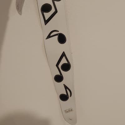 Earth III SRV Music Notes Strap White with Black Notes | Reverb