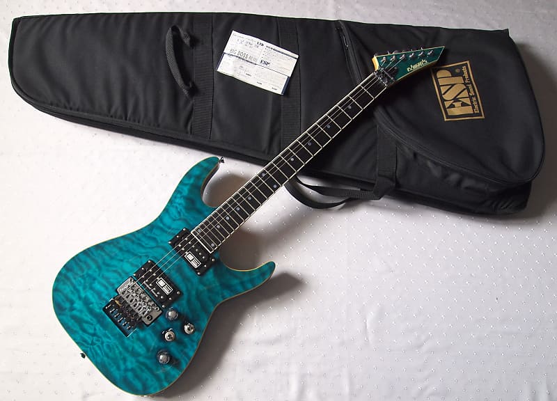 ESP Edwards E-HR 145 QM 2003 See Thru Blue | Reverb