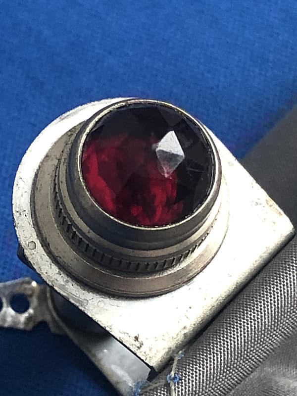 1950s Vintage Dialco Pilot Lamp socket with Red Glass Jewel | Reverb
