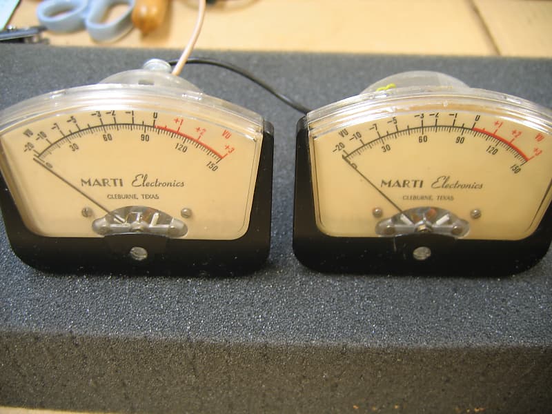 A pair of Marti VU meters from the 60's - white/red | Reverb