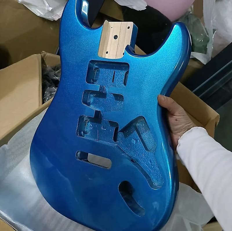 Poplar Wood Metallic Finish Blue Guitar Strat Style | Reverb Australia