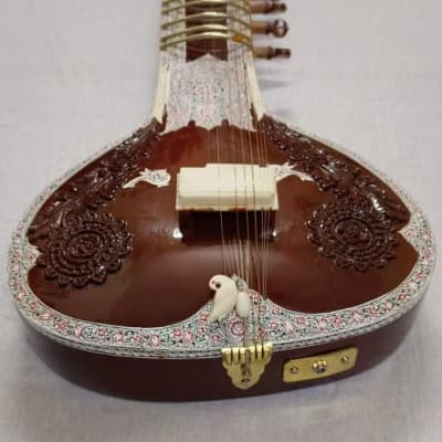 Shreeom Handicraft Electric Sitar Left Hand Sitar Indian | Reverb