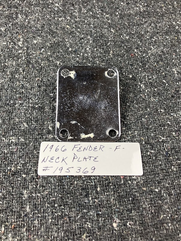 1966 Fender F- Neck Plate #195369 Stratocaster Telecaster | Reverb