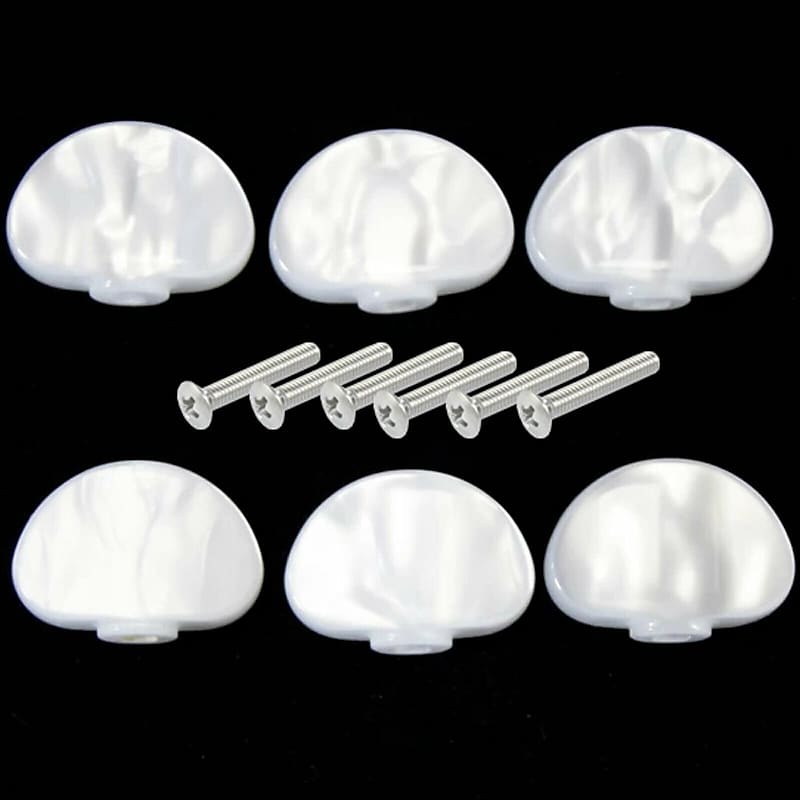 NEW (6) Pearloid Buttons for Grover Rotomatic Full Size | Reverb