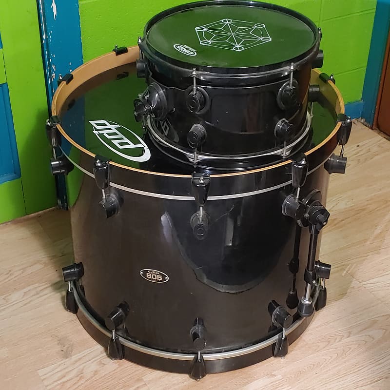 PDP 805 24" x 18" Black Lacquer Birch Shell Bass Drum and 13" | Reverb