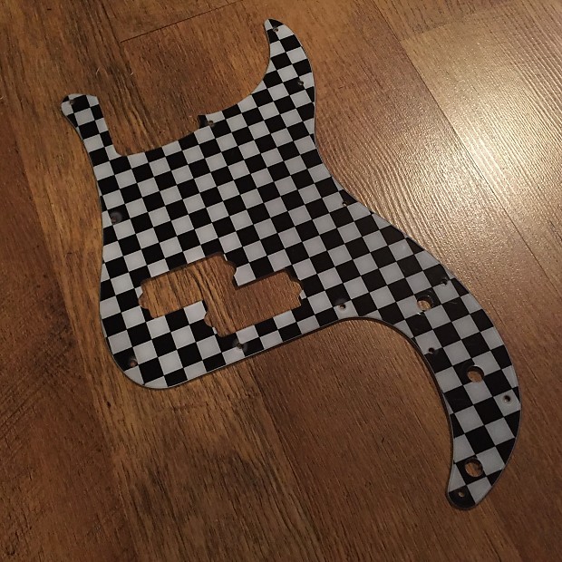 WD Precision Bass Pickguard Checkered Black & White | Reverb UK