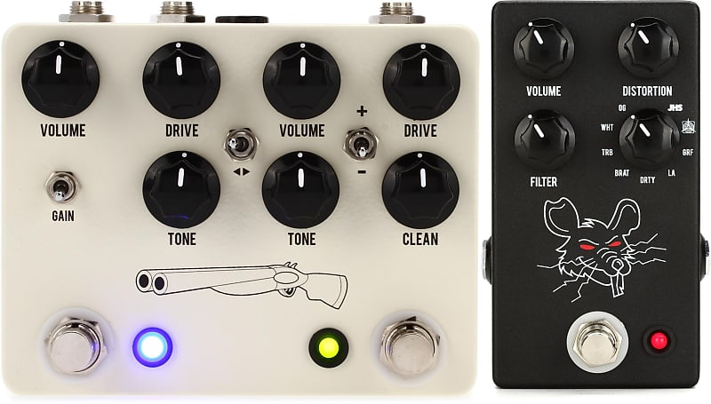 JHS Double Barrel V4 2-in-1 Dual Overdrive Pedal Bundle with | Reverb