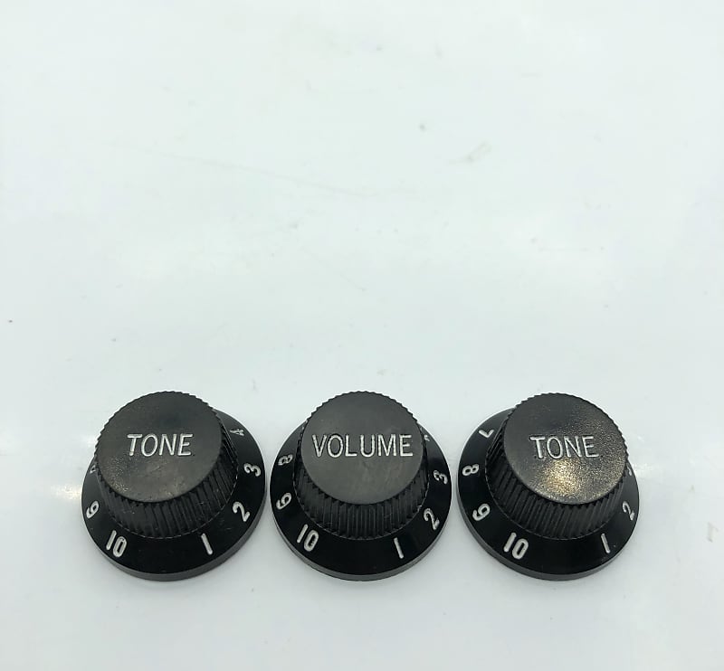 Stratocaster Style Knob Set Matte Black | Reverb