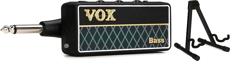 Vox amPlug 2 Bass Headphone Guitar Amp Bundle with On-Stage | Reverb