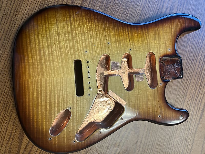 Warmoth Strat Body Alder Flamed Maple Top - Honey Burst | Reverb