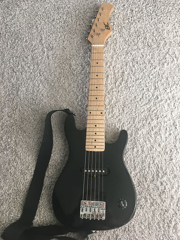 BC Mini Travel 3/4 Kids Size Black Electric 6-String Guitar + | Reverb