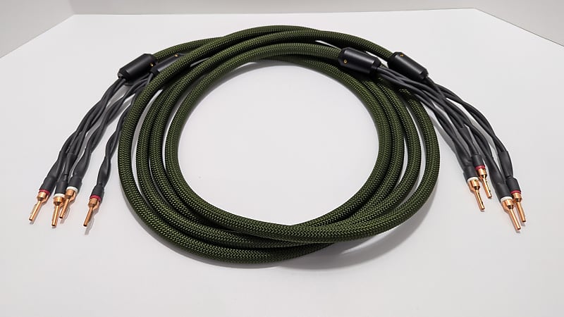 Speaker Cables, Canare 4S11G, Solid Copper Banana plugs, | Reverb