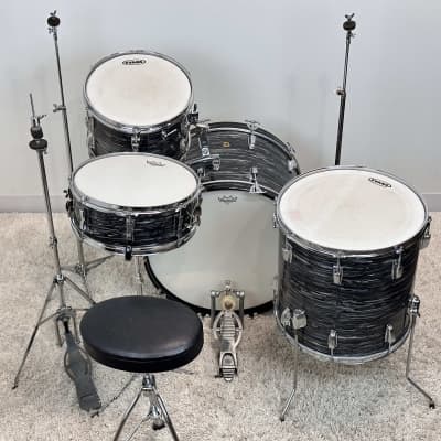 Ludwig 22/13/16" 1960's "Fab" Drum Set - Rewrapped Black | Reverb