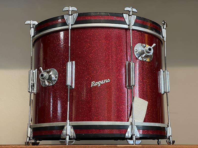 1965 Rogers Red Sparkle 20" Tower Bass Drum 14x20 Cleveland | Reverb