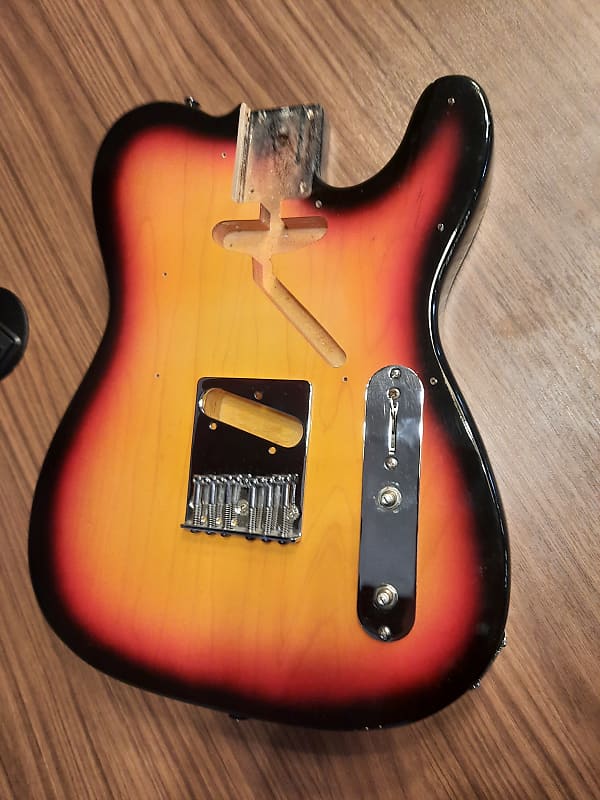 No name sunburst Tele style body, 90's?, plywood | Reverb