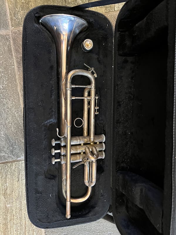 Bach Stradivarius 37 Silver Trumpet with trigger, with case | Reverb
