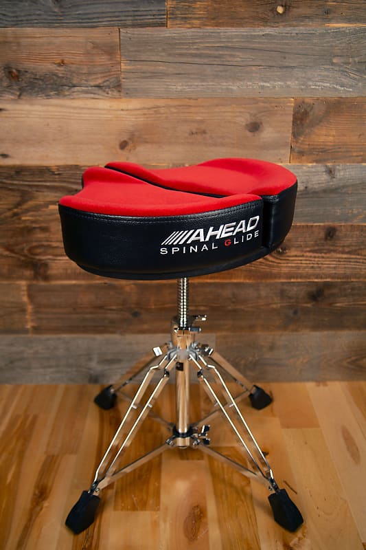 AHEAD SPINAL G SADDLE DRUM THRONE WITH 4 LEG BASE, RED | Reverb UK