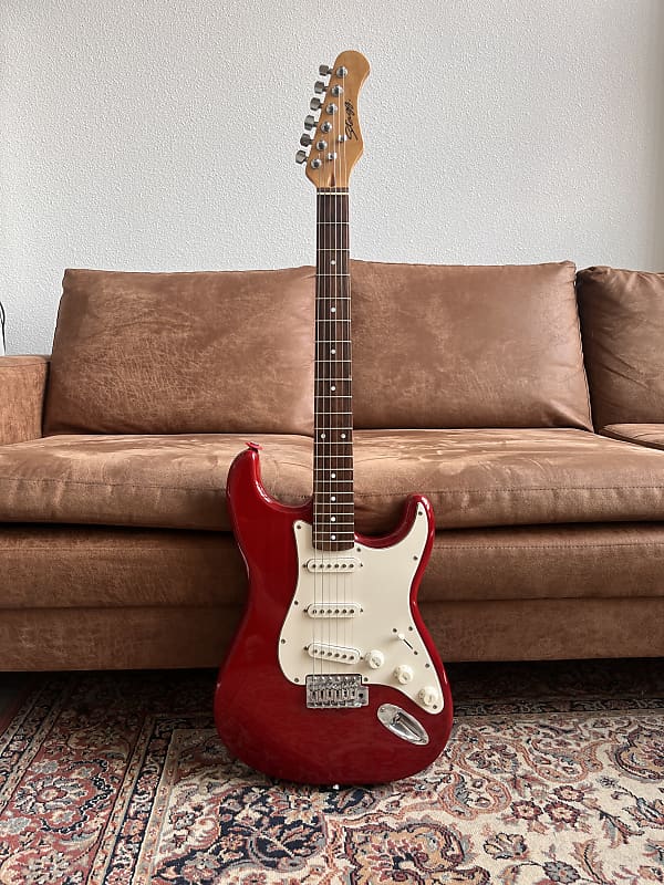 Stagg Stratocaster - Candy Apple Red | Reverb