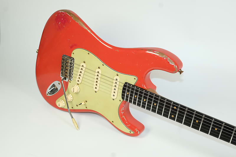 Freakaster Stratocaster Fiesta Red over Dacota Red, Roasted | Reverb