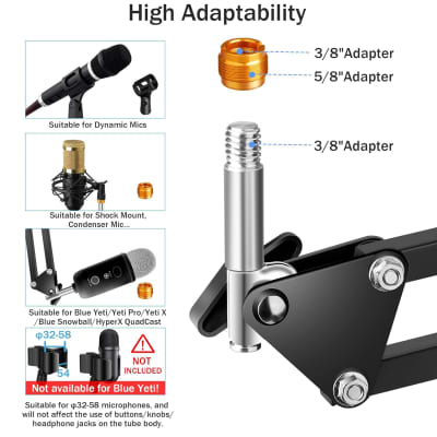 Overhead Mic Boom Arm Stand, Desk Microphone Boom Arm Stand | Reverb