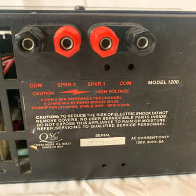 QSC Model 1200 Power Amplifier | Reverb