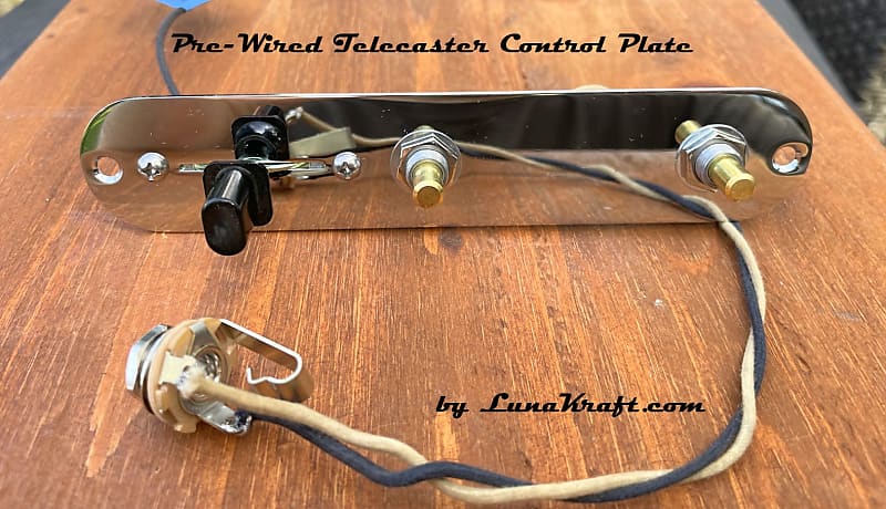 Pre-Wired Chrome Telecaster Control Plate, CTS Pots, CRL | Reverb