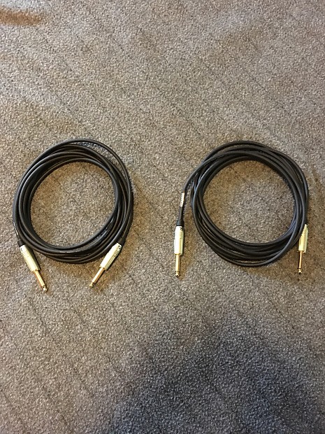 Pair Of 12ft Mogami Silver 1/4" Cable | Reverb