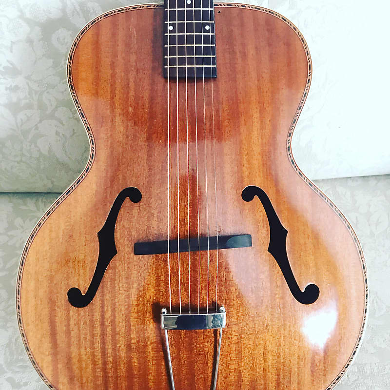 Minerva Archtop Guitar (All Mahogany) 1930s | Reverb