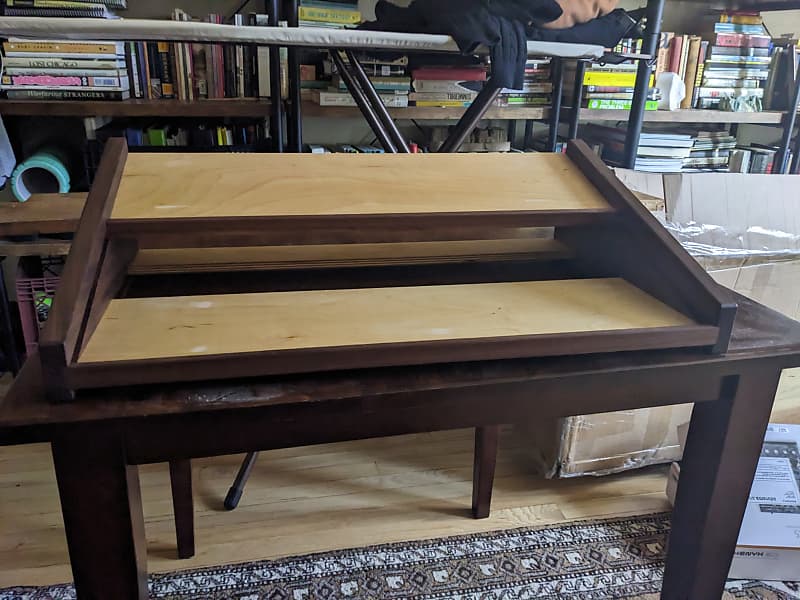 Two-Tier Synth Stand and Pedal Deck - Furniture-Grade Wood- | Reverb