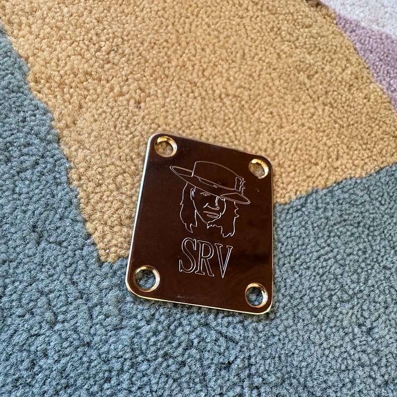 SRV Custom Engraved Neck plate - Gold | Reverb