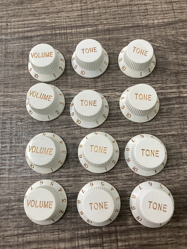 Fender 12 tone volume knobs stratocaster 2023 - White | Reverb