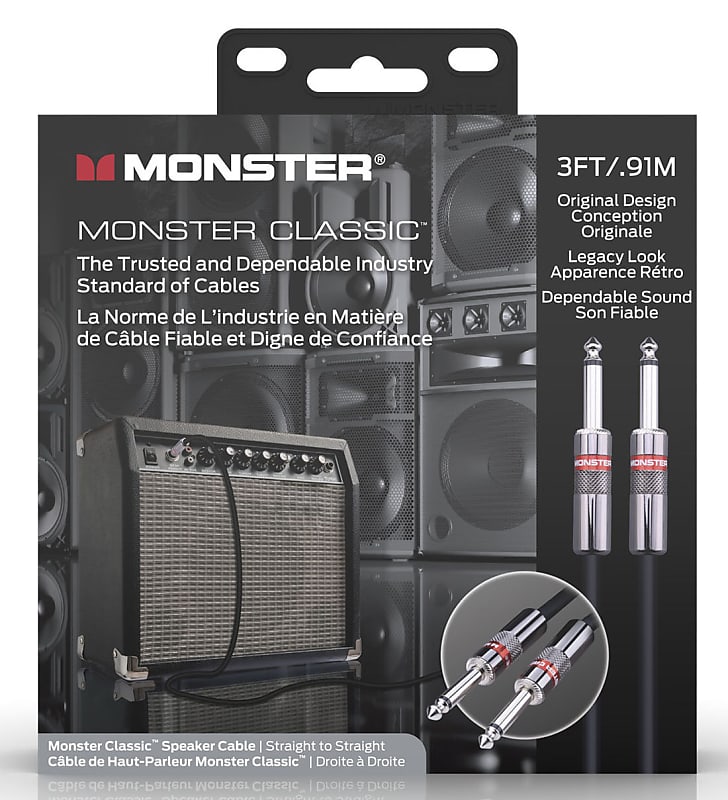 Monster Cable Classic Speaker Cable, 3 ft Straight to | Reverb