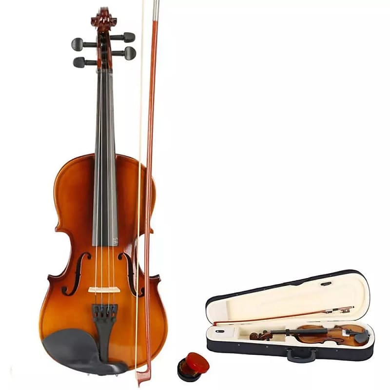 3/4 Acoustic Violin Set Beginner Basswood Violin Starter Kit | Reverb