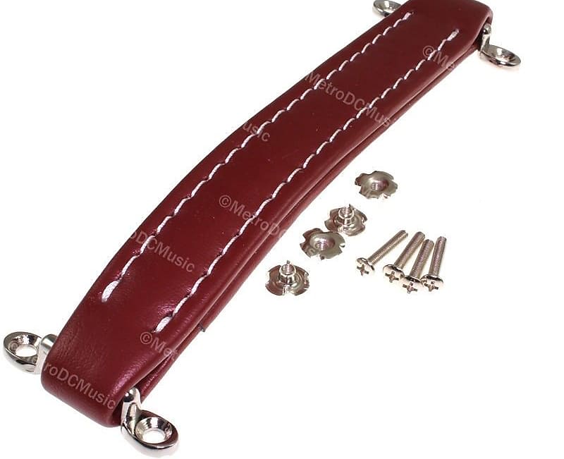 Red Oxblood Vintage Leather Style Guitar Amplifier Handle for | Reverb