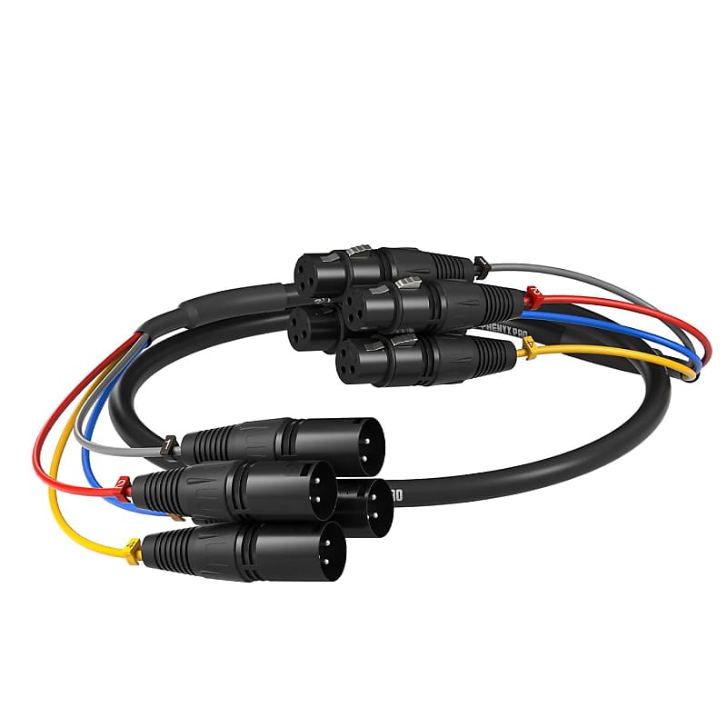 Pro 3Ft XLR Snake Cable, Color-Coded XLR to XLR Patch Cable, | Reverb