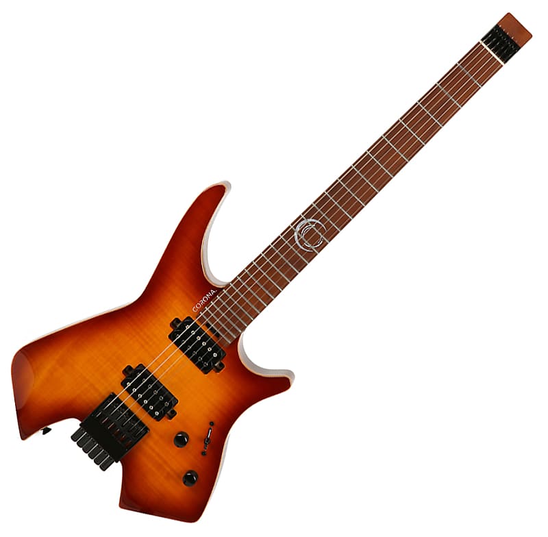 Corona Gravity NT Brown Burst Headless Electric Guitar Jescar | Reverb